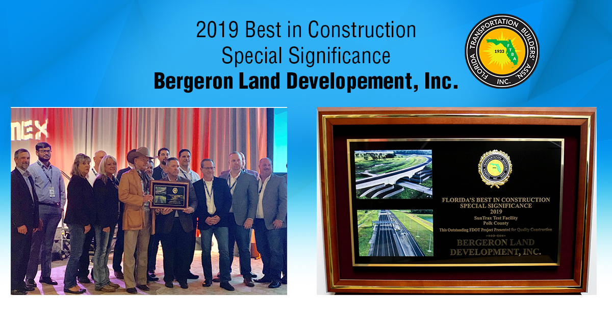 Bergeron Land Development wins FTBA Best in Construction Award